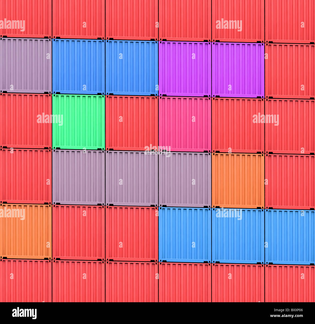 background of multi-colored freight shipping containers at the docks ...