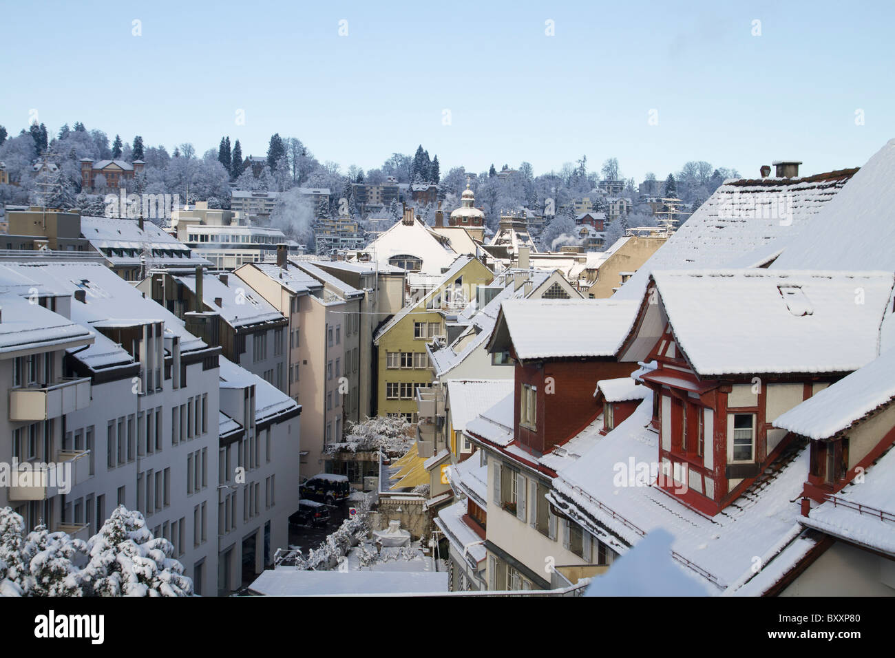 Roofs covered with red tiles hi-res stock photography and images - Alamy