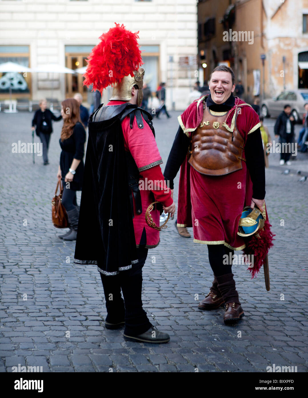 Roman guards capitol square rome italy Stock Photo - Alamy