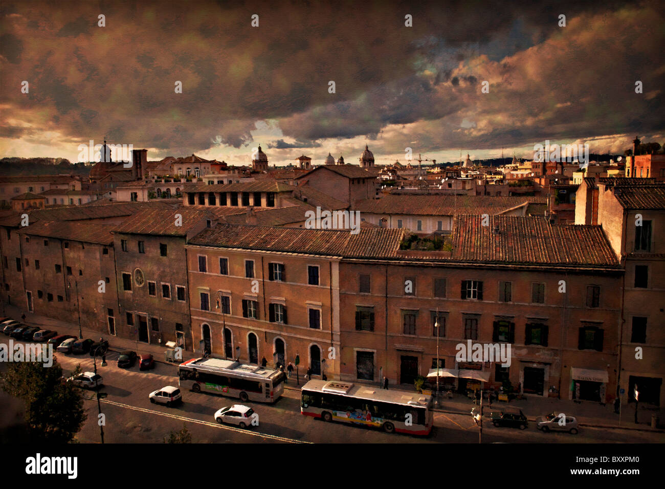 rome italy cityscape buildings Stock Photo - Alamy