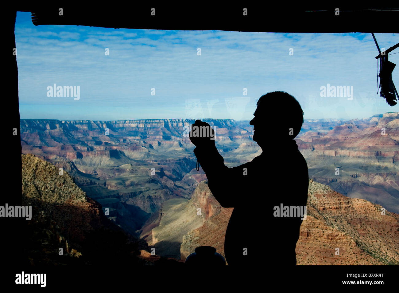 Inside window of Desert View Watchtower in Grand Canyon National Park ...