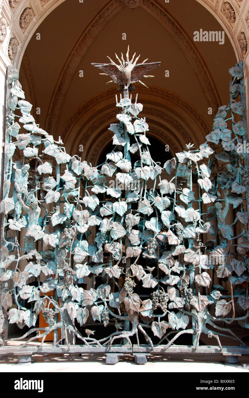 A Bronze Grape Vine Gate on an entrance to Sts. Peter and Paul ...