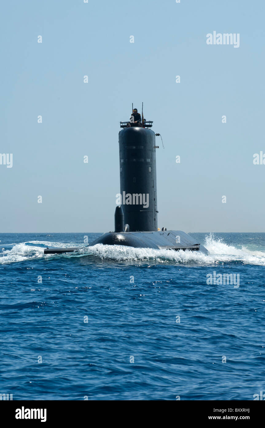 Spanish navy submarine arrives at the port of Cartagena. Spain. 26/8 ...