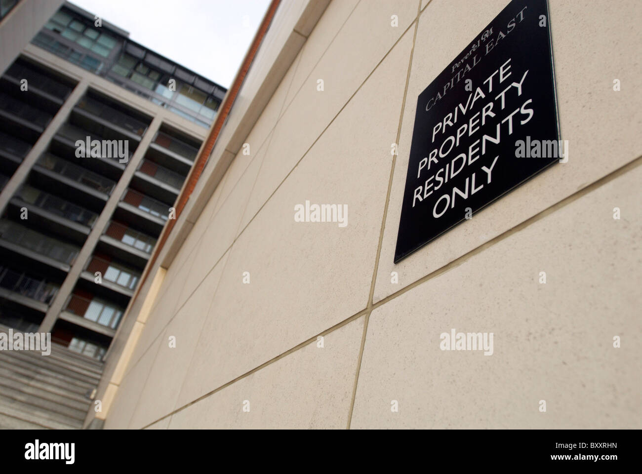 Private Property sign Royal Victoria Docks East London UK Stock Photo ...