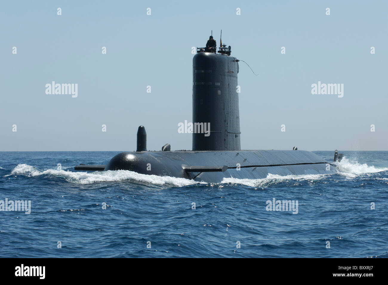 Spanish navy submarine arrives at the port of Cartagena. Spain. 26/8 ...