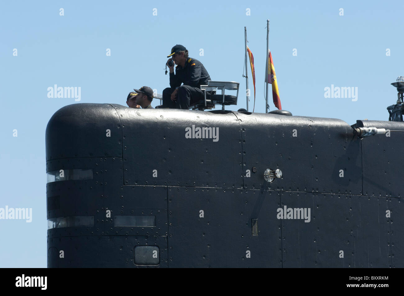 Spanish navy submarine arrives at the port of Cartagena. Spain. 26/8 ...