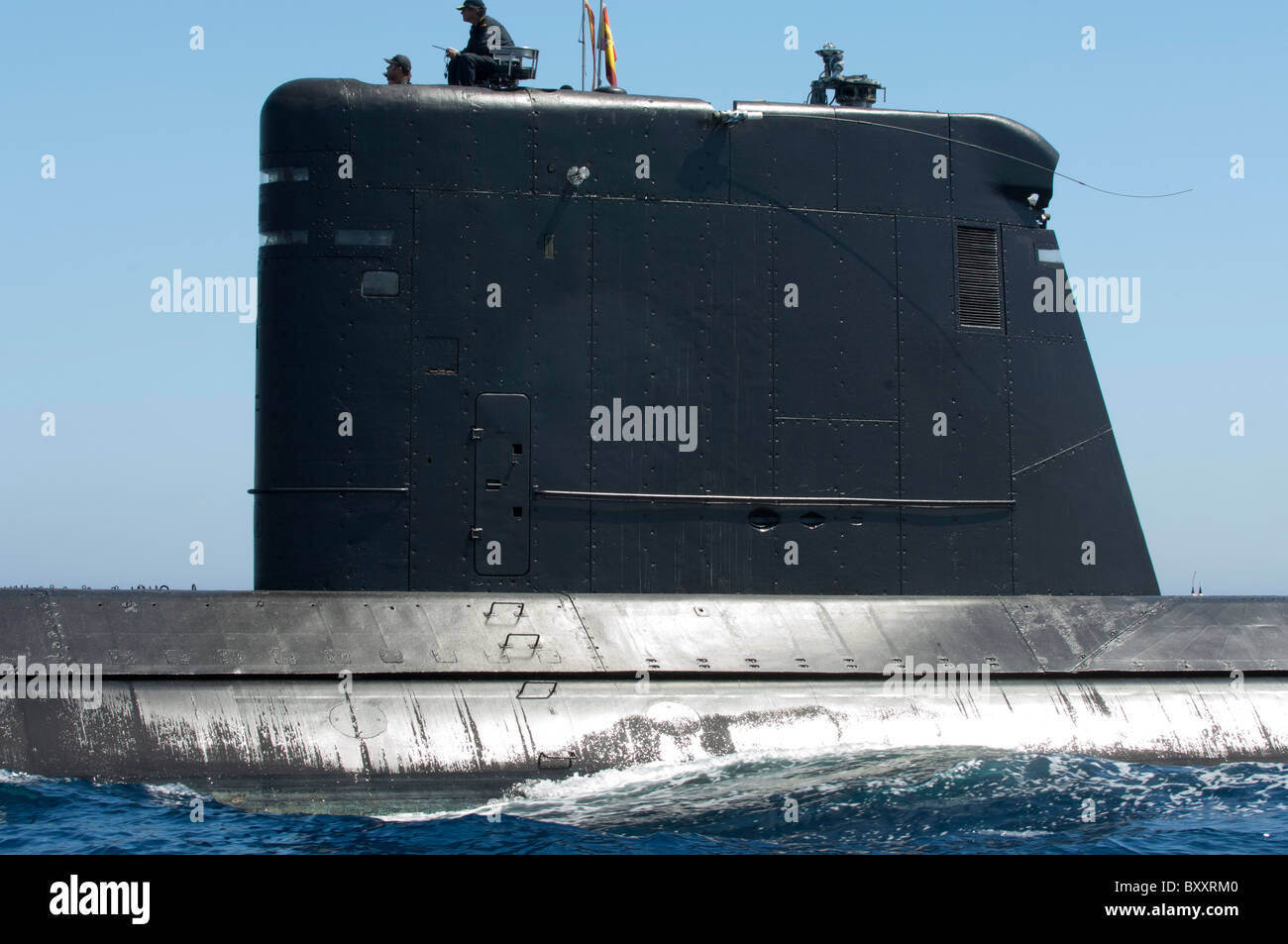 Spanish navy submarine arrives at the port of Cartagena. Spain. 26/8 ...