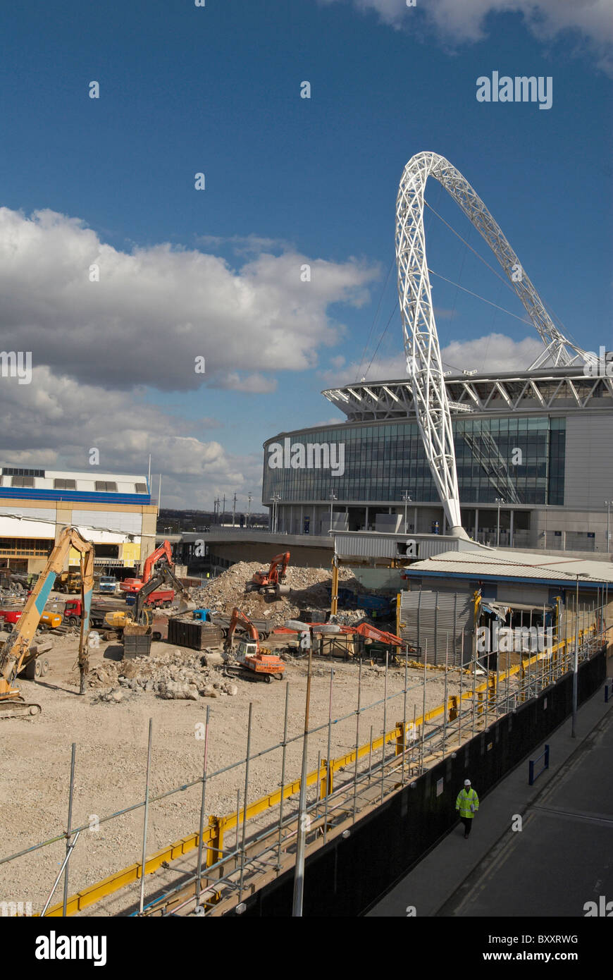 Construction site at Wembley Stadium Wembley London UK. The Wembley ...