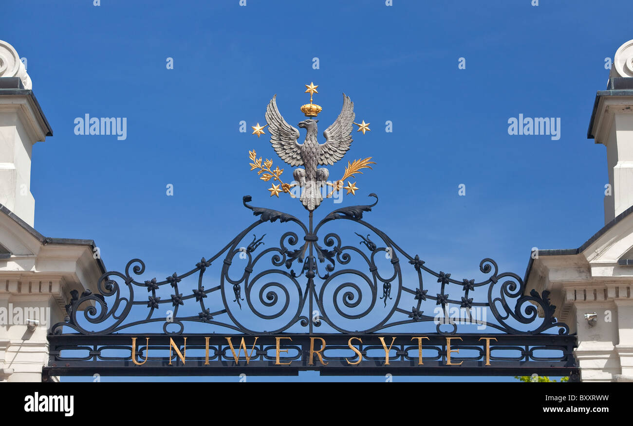 The emblem of Warsaw University, Warsaw, Poland Stock Photo - Alamy