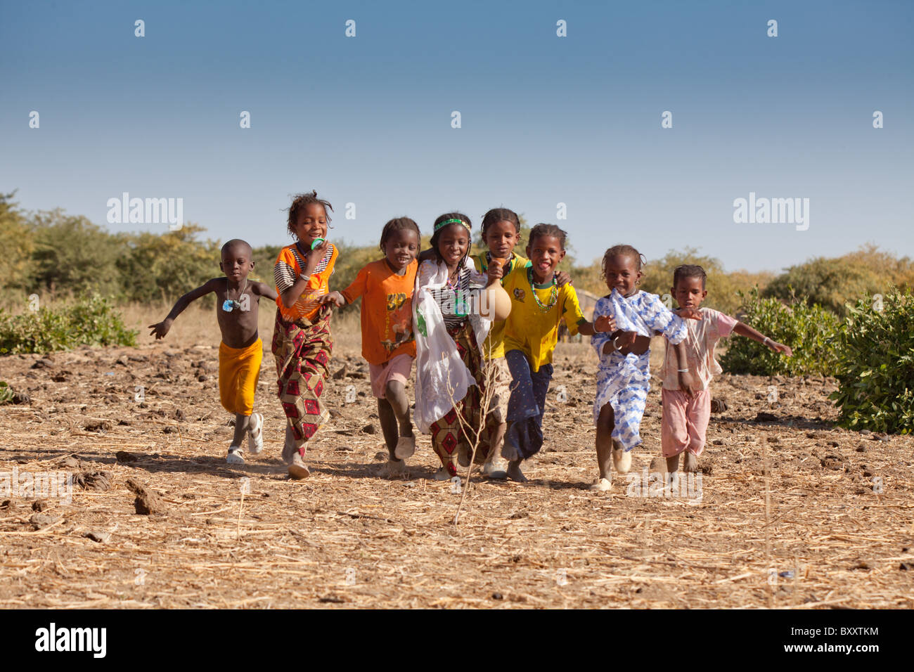 In the seasonal village of Bantagiri in northern Burkina Faso, a group ...