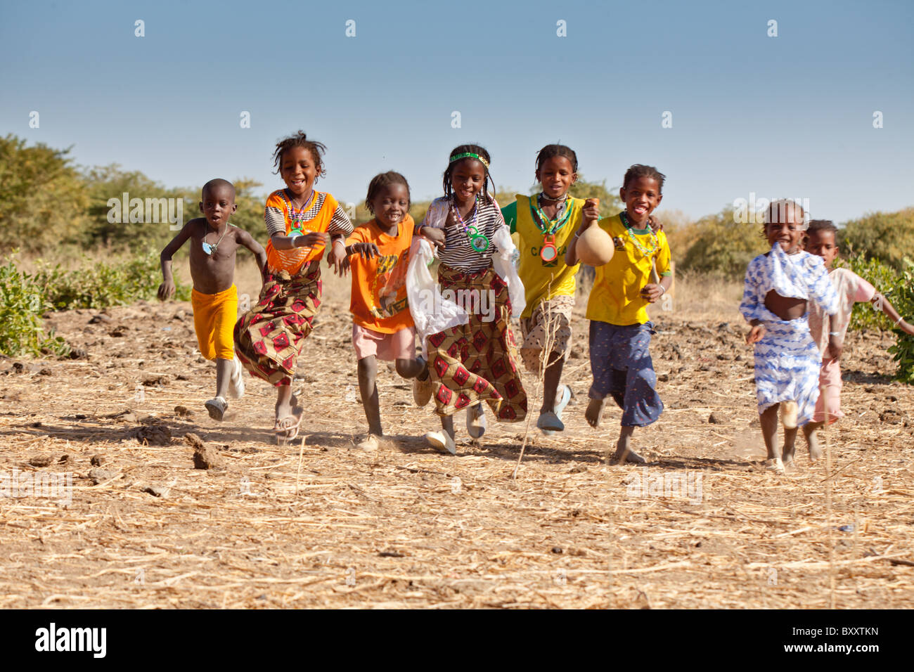 In the seasonal village of Bantagiri in northern Burkina Faso, a group ...