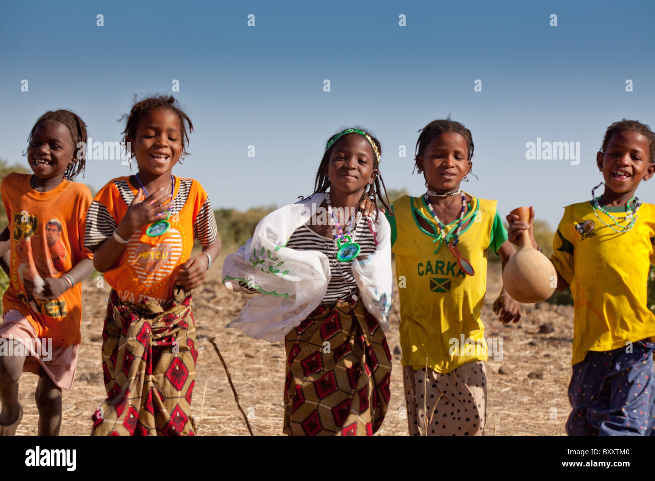 In the seasonal village of Bantagiri in northern Burkina Faso, a group ...