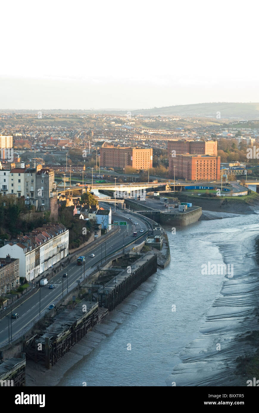 The River Avon as seen from the Clifton Suspension Bridge in Bristol ...