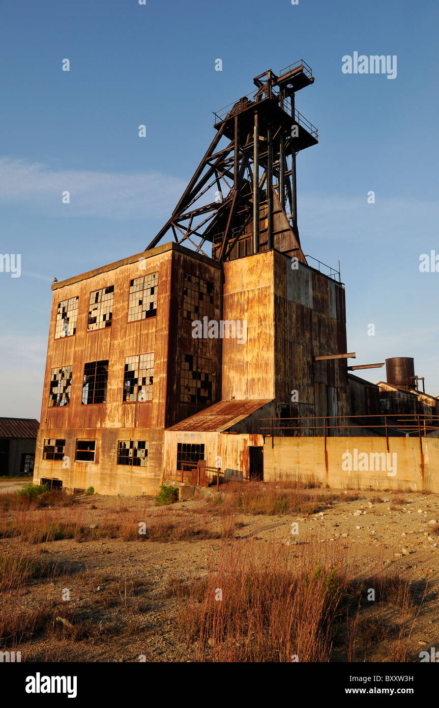 Golden hour bathes the abandoned Missouri Mines State Historic Site in ...