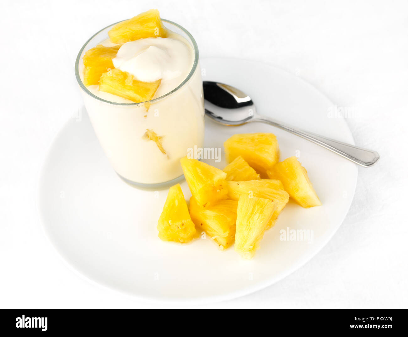 Pineapple yoghurt with pineapple chunks Stock Photo - Alamy Pineapple yoghurt with pineapple chunks Stock Photo - Alamy