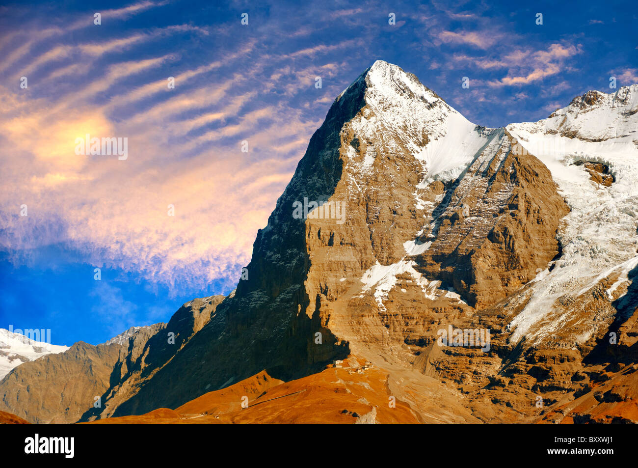 The Eiger North Face from Murren - Alps Switzerland Stock Photo - Alamy