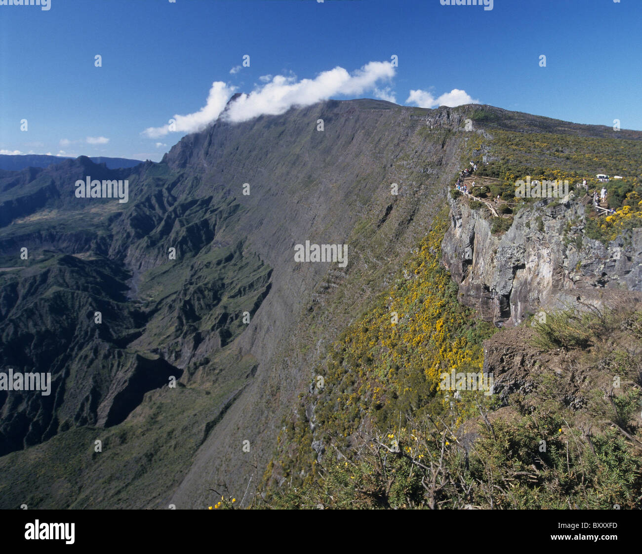 Mafate cirque and Piton le Maido, Reunion island, Indian Ocean Stock ...