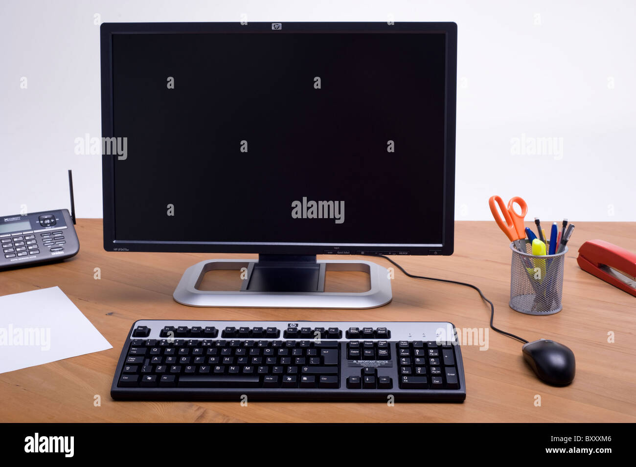 office desk situation as viewed from the point of view of the office ...