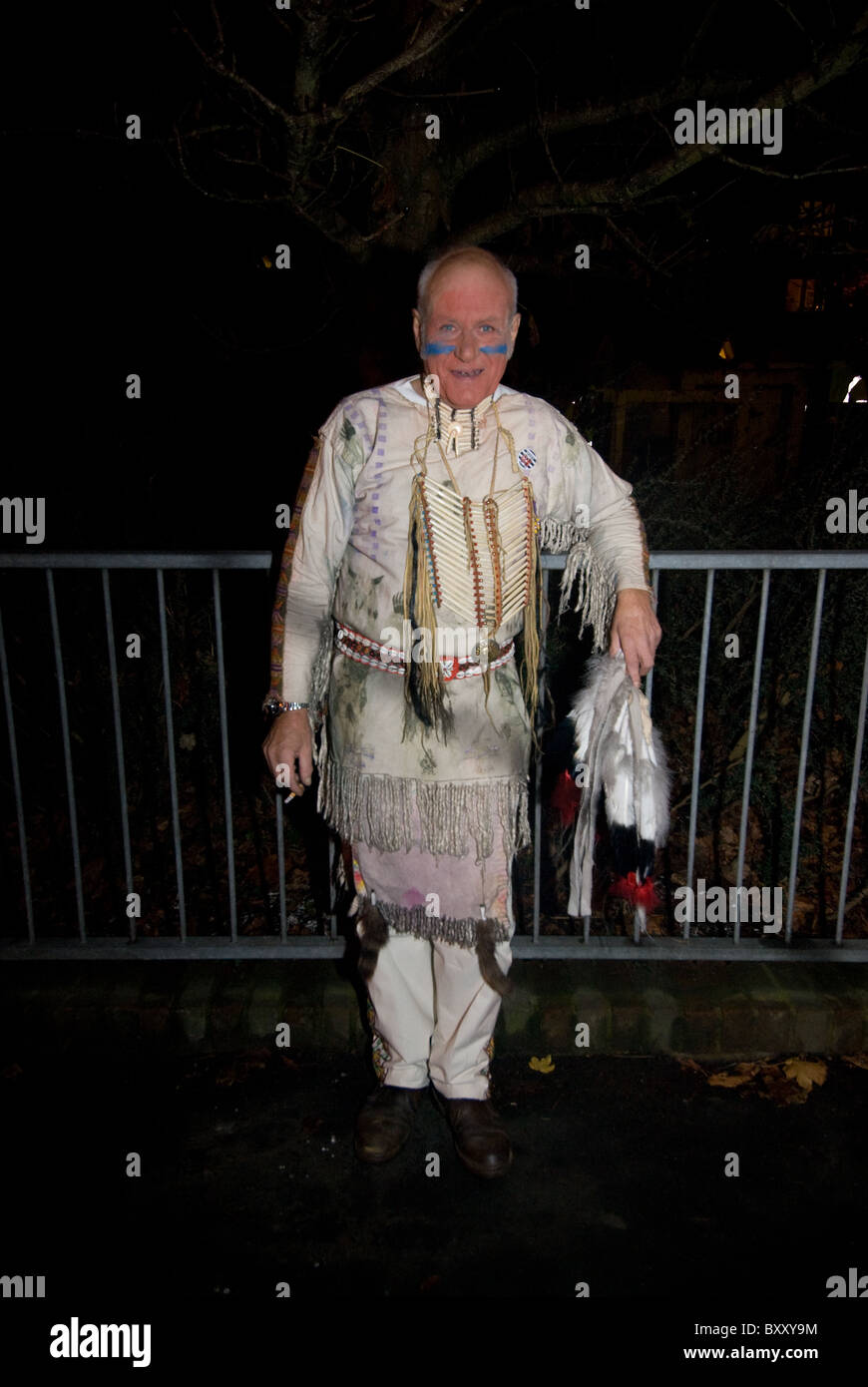 Man in Indian costume for Lewes Bonfire night Stock Photo - Alamy