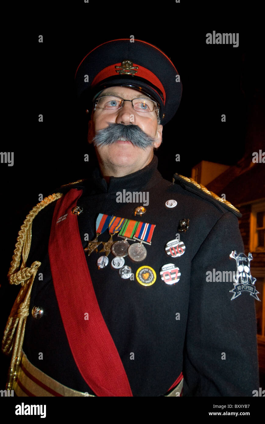 Man in military costume for Lewes Bonfire Night Stock Photo - Alamy