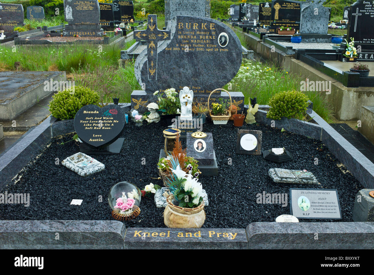 Graves at Lisdeen christian graveyard near Kilkee, County Clare, West ...
