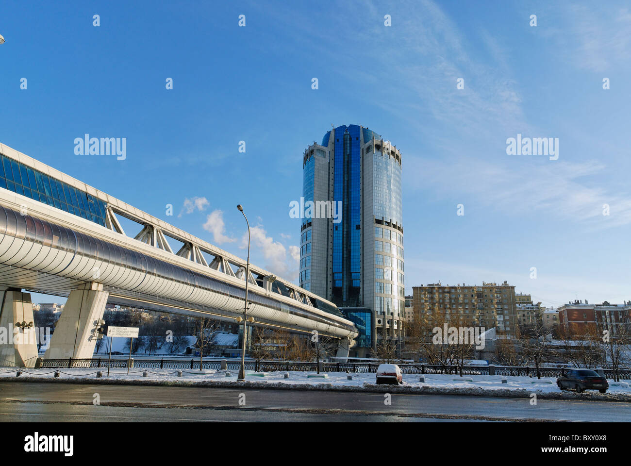 Pedestrian bridge Bagration. Moscow, Russia Stock Photo - Alamy