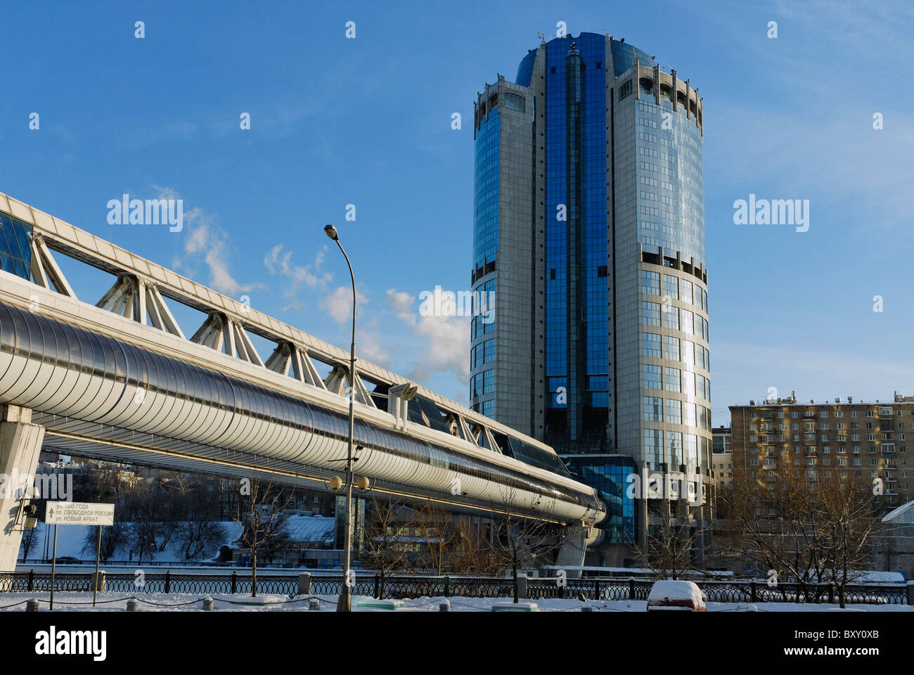 Pedestrian bridge Bagration. Moscow, Russia Stock Photo - Alamy