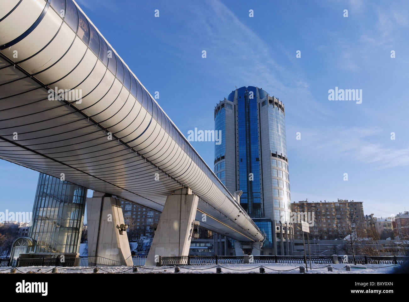 Pedestrian bridge Bagration. Moscow, Russia Stock Photo - Alamy