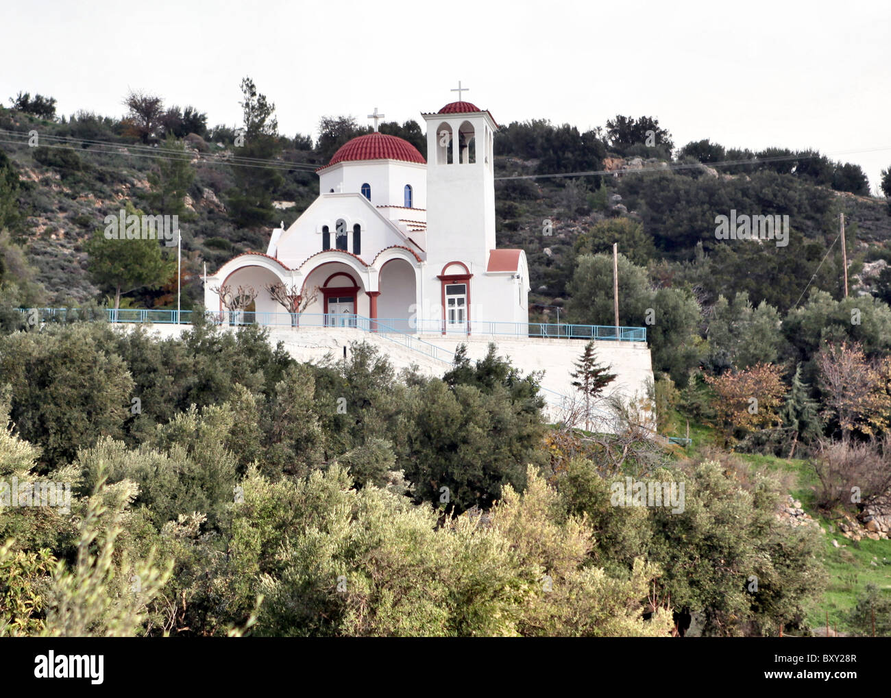 Church on the hillside in Crete Stock Photo - Alamy