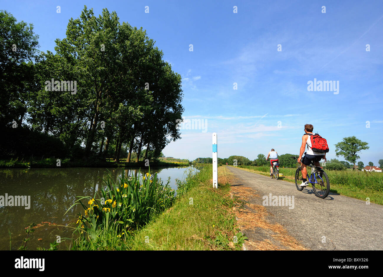 Belgium : banks of the Dender River Stock Photo - Alamy