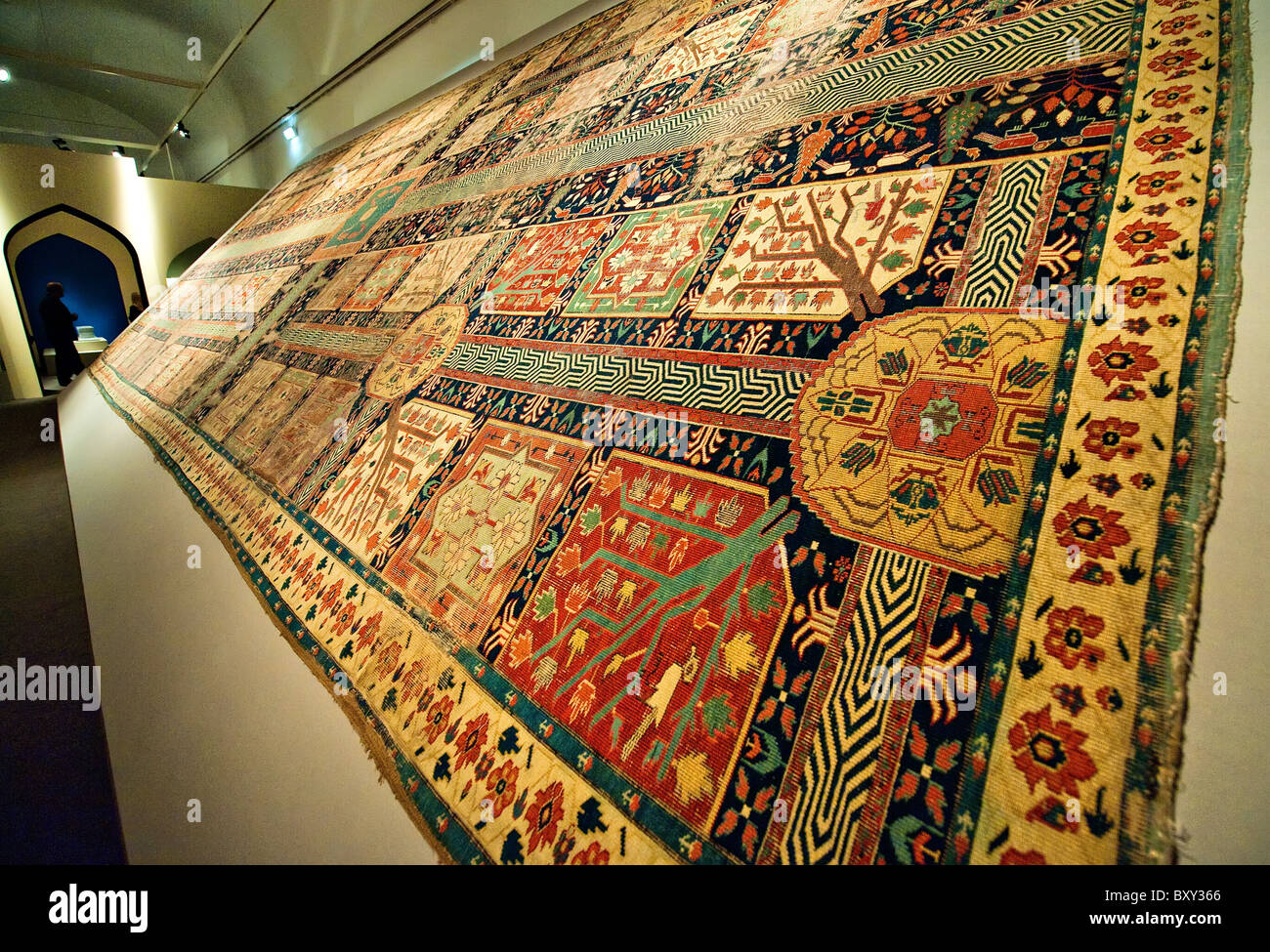 aApile carpet depicting a garden (Iran XVIII Century) at 'Al-Fann Art ...