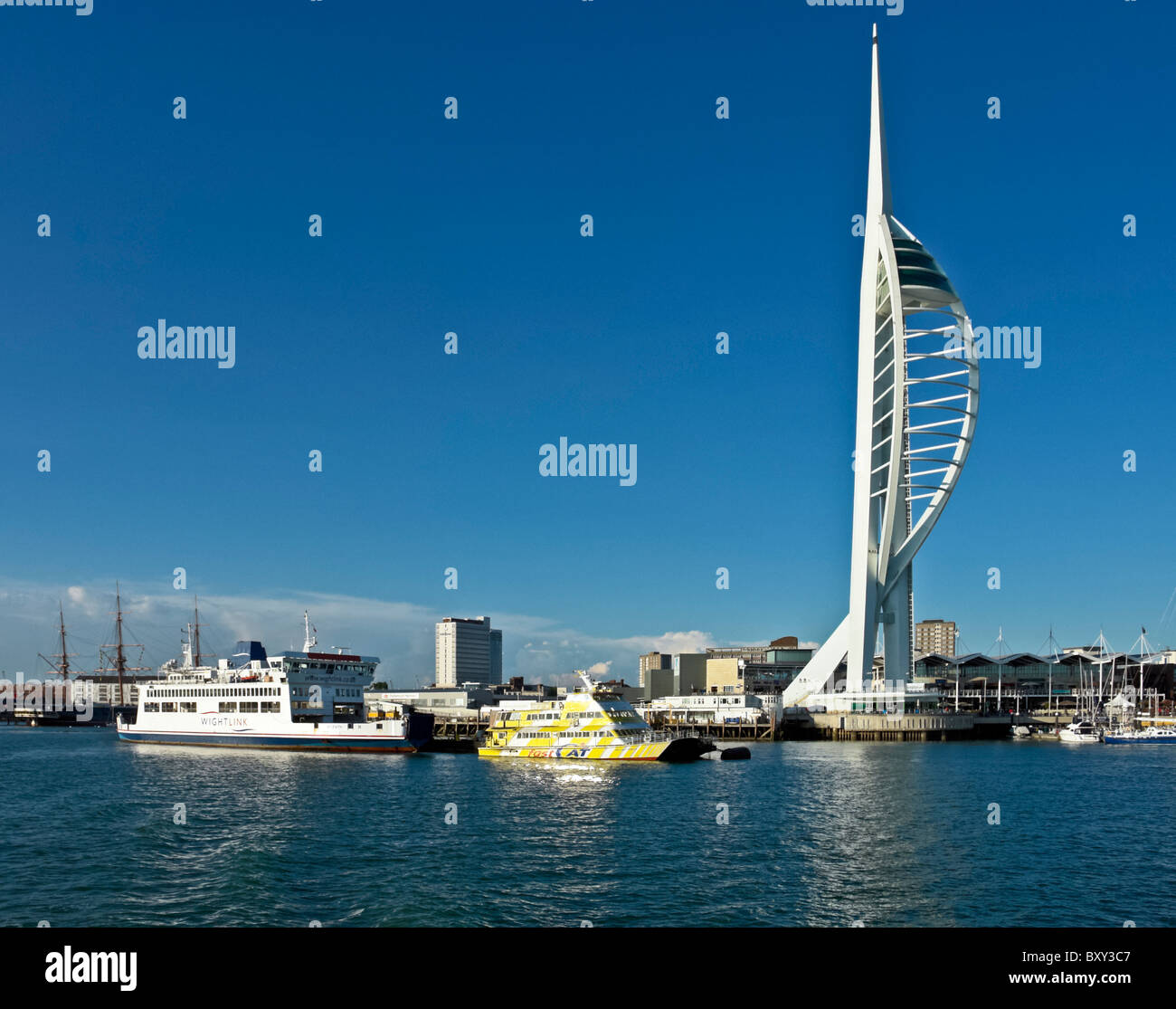 Portsmouth Emirates Spinnaker Tower with shopping centre and ...