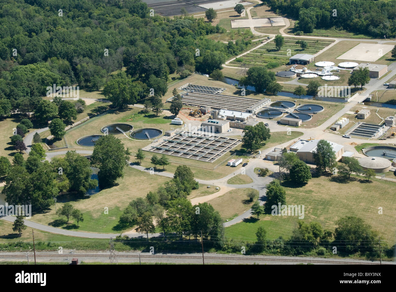 Aerial Jackson Michigan Sewage Treatment Plant Stock Photo - Alamy
