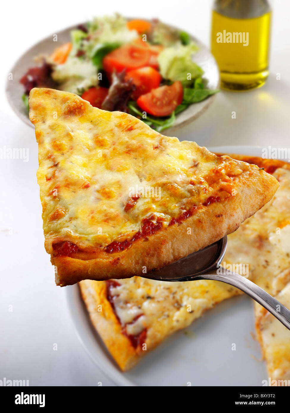 Italian cheese thin crust Pizza - margerita Stock Photo - Alamy