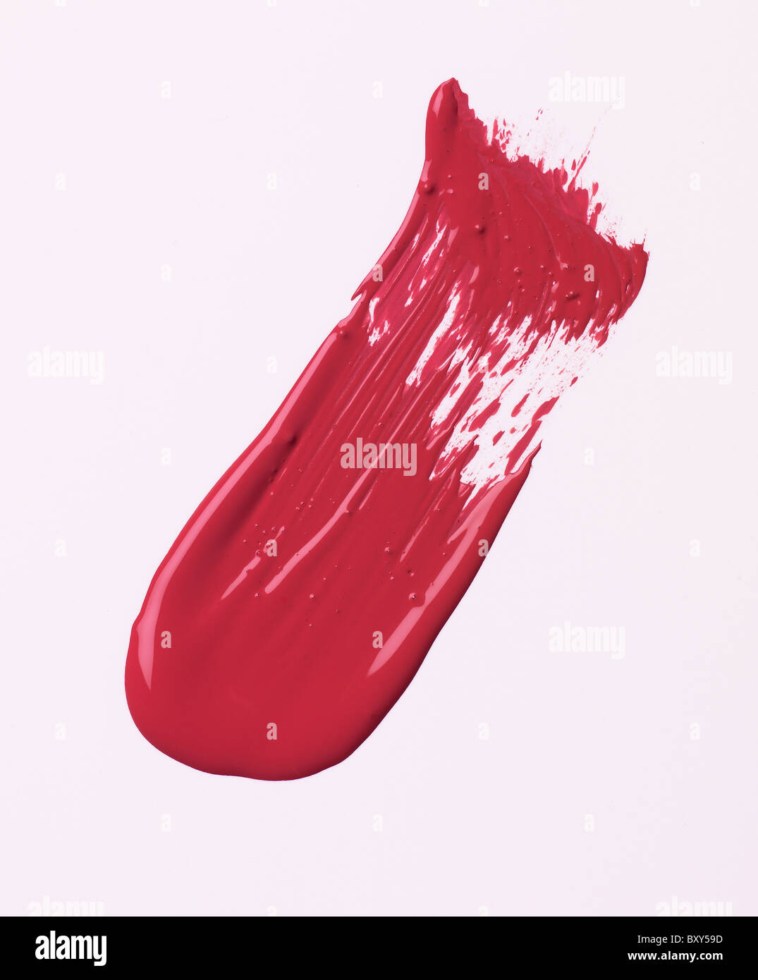 red paint splodge on a white background Stock Photo - Alamy