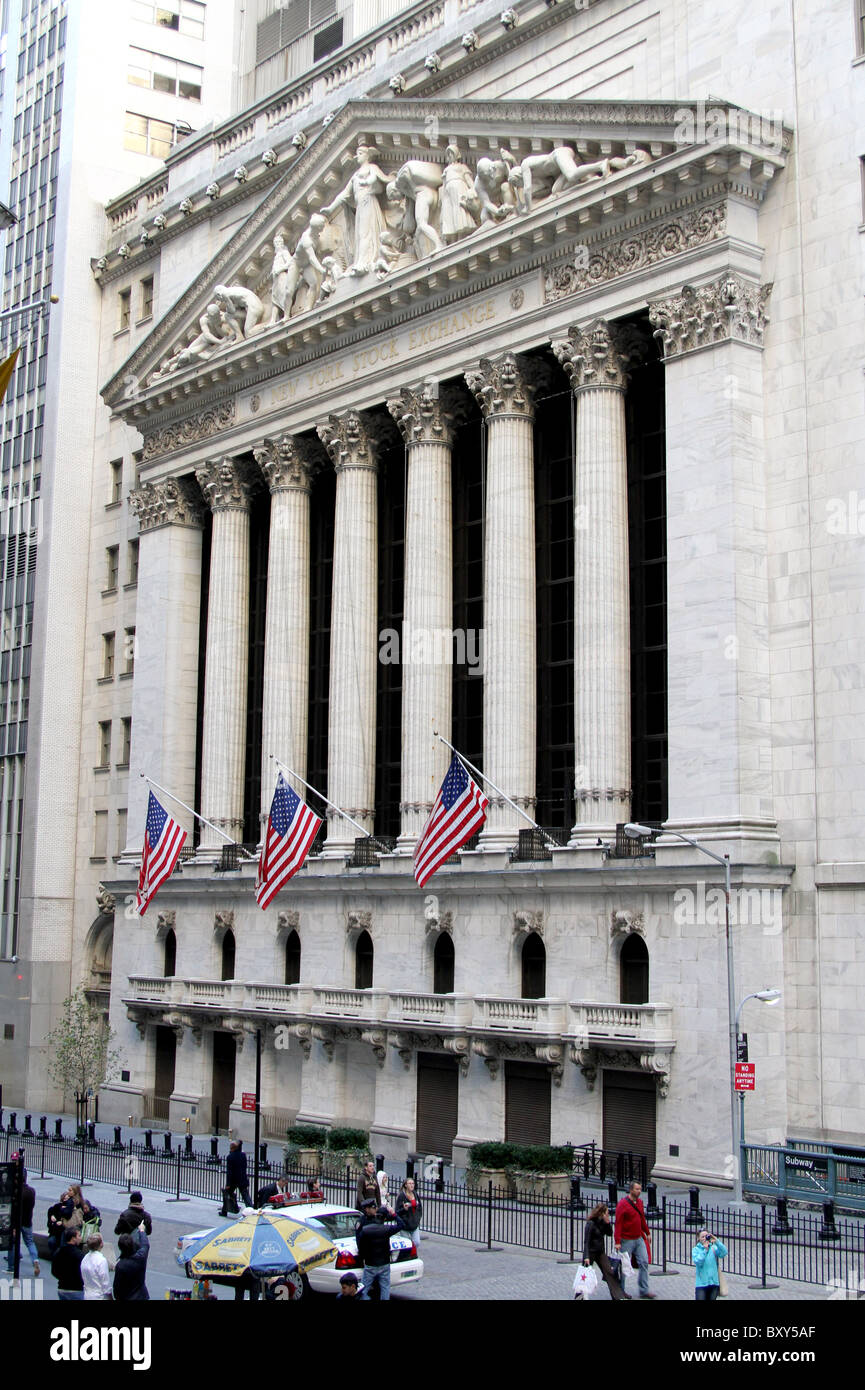 New York Stock Exchange in the Wall Street Financial District of ...