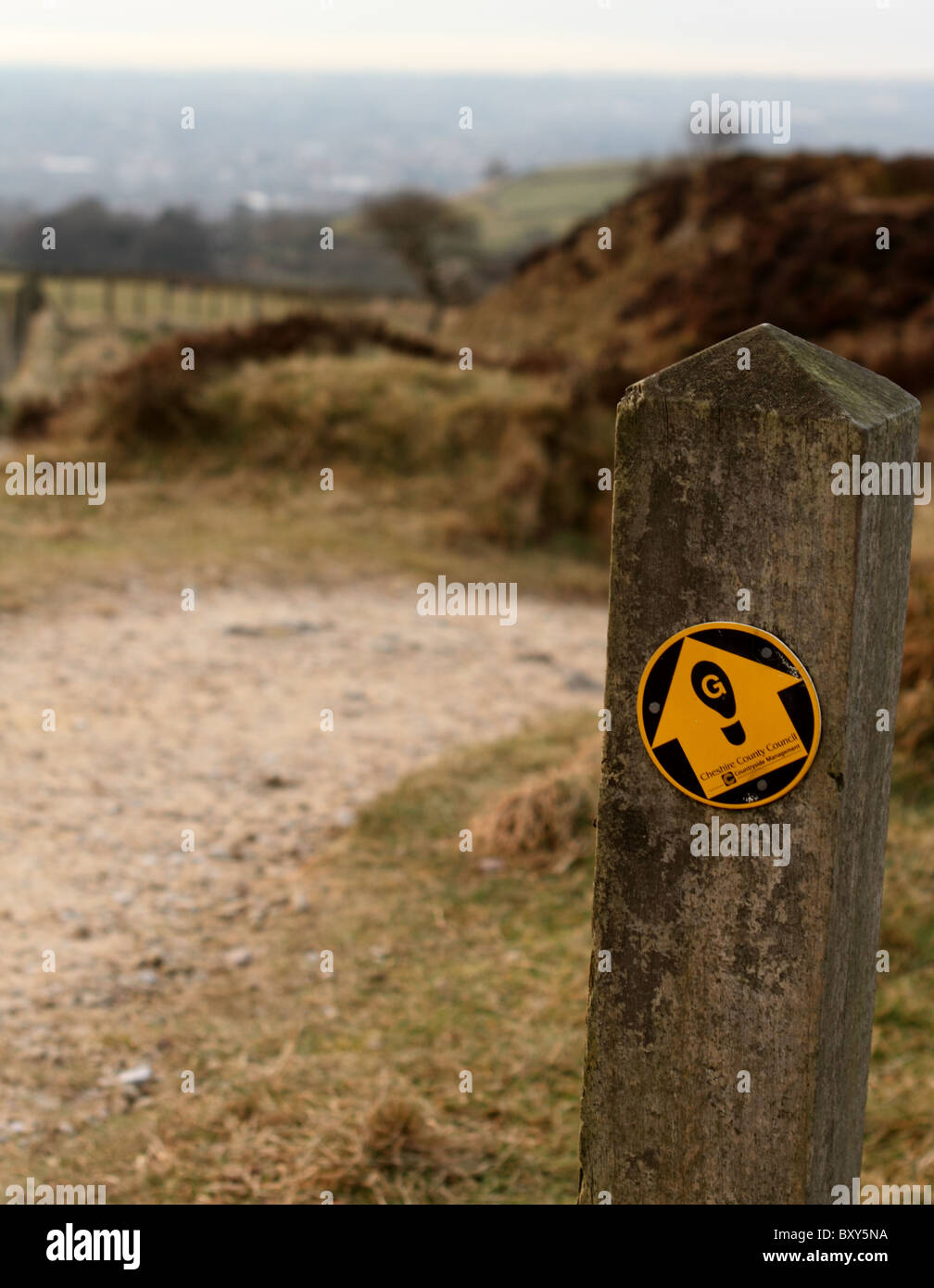 Cheshire Path Direction Sign Stock Photo - Alamy