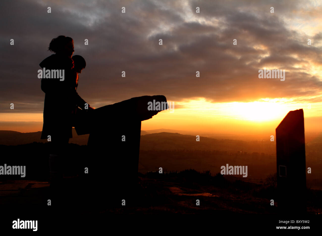 Sunset Valley View Stock Photo - Alamy