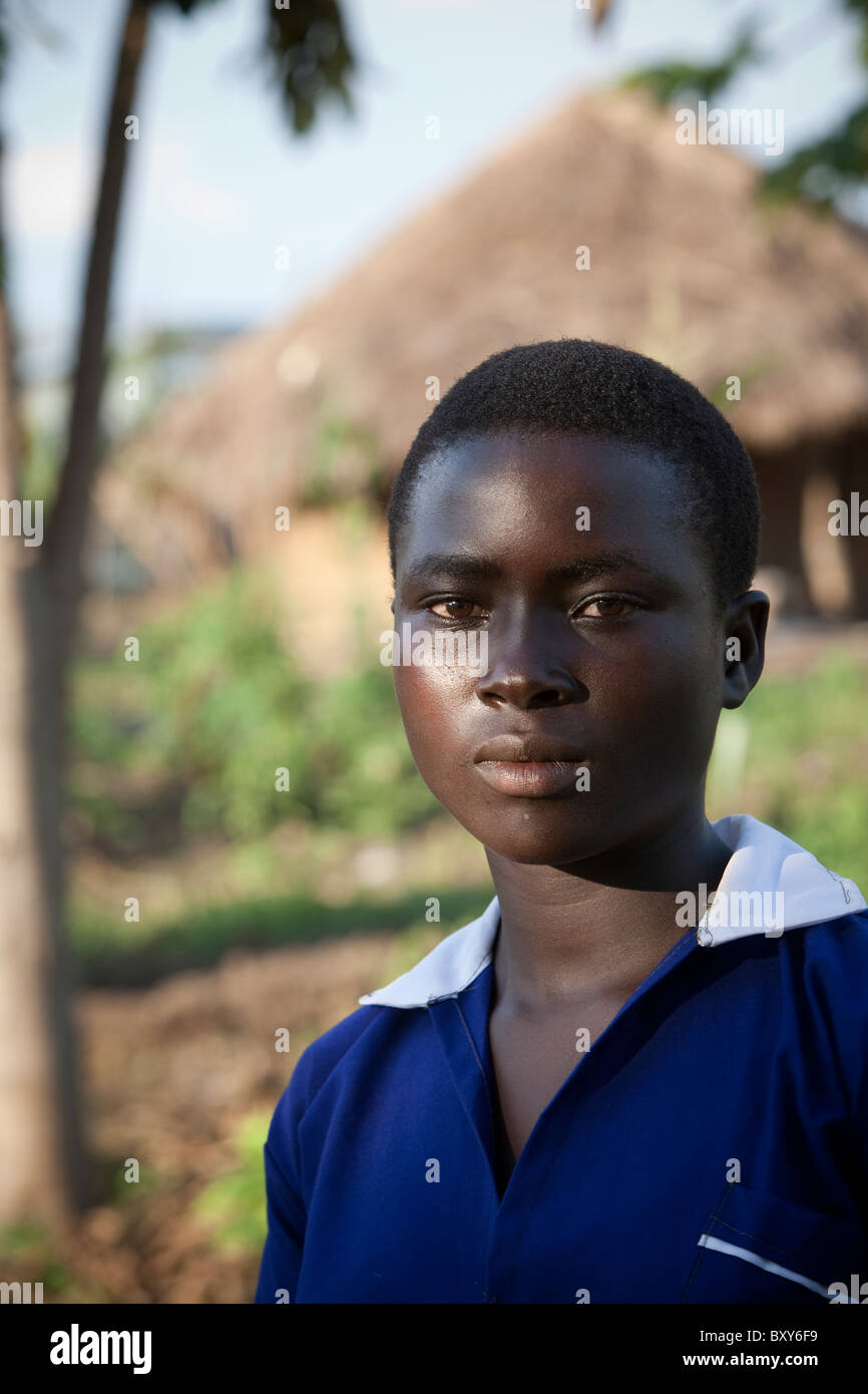 Teenage girl in a rural village in Amuria, Uganda, East Africa Stock ...