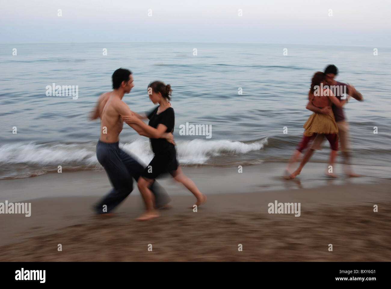 Tango dancing at beach Stock Photo - Alamy