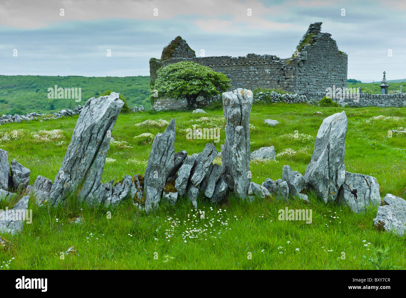Historic site medieval village ruins and 15th Century Carron Church ...