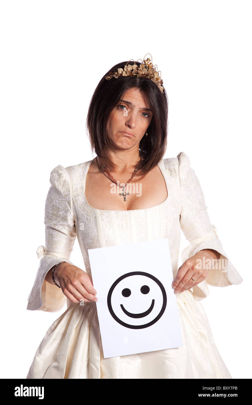 Woman holding paper sad Cut Out Stock Images & Pictures - Alamy