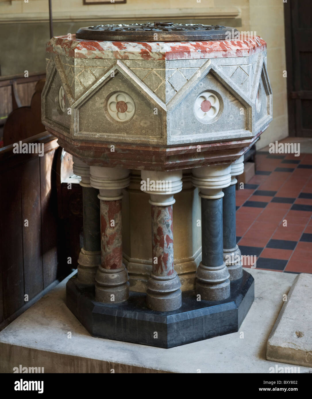St Mary, Beech Hill font Stock Photo - Alamy
