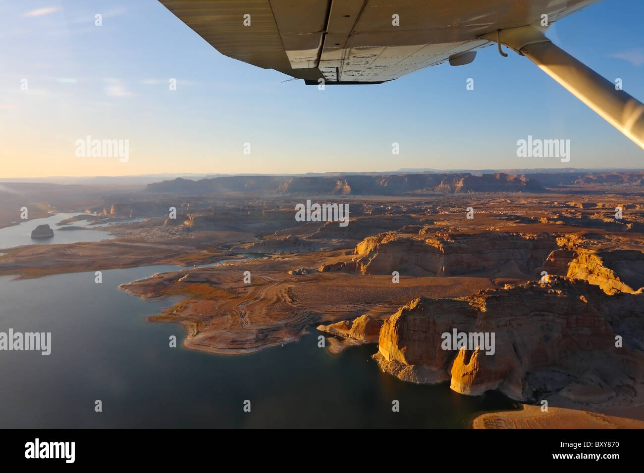 Phenomenally beautiful lake Powell photographed from the plane. A ...