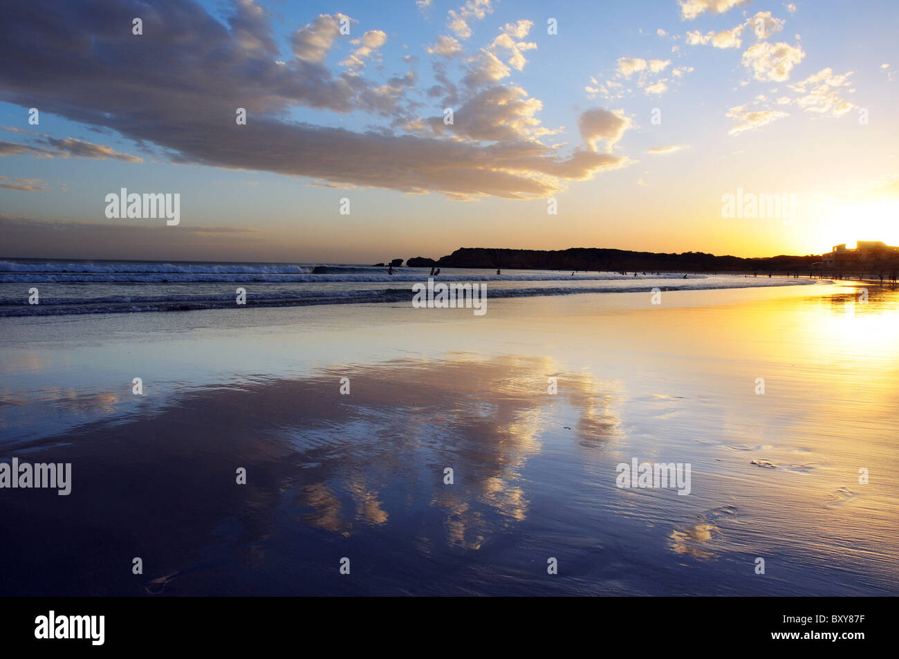 Sunset on the beach in Torquay, Victoria, south Australia Stock Photo ...