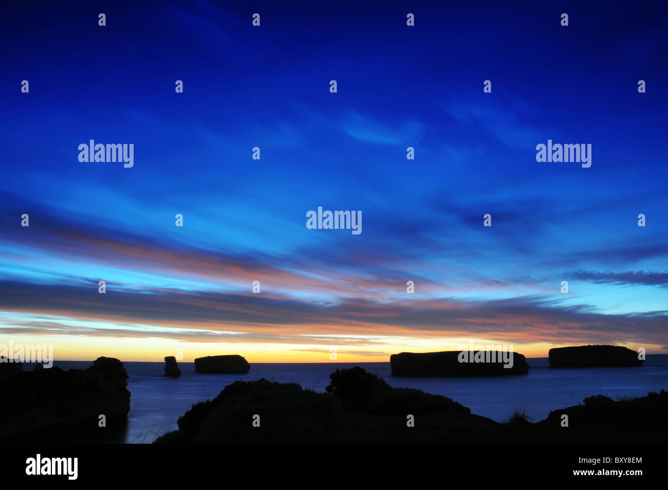 Fiery sunset over great ocean hi-res stock photography and images - Alamy