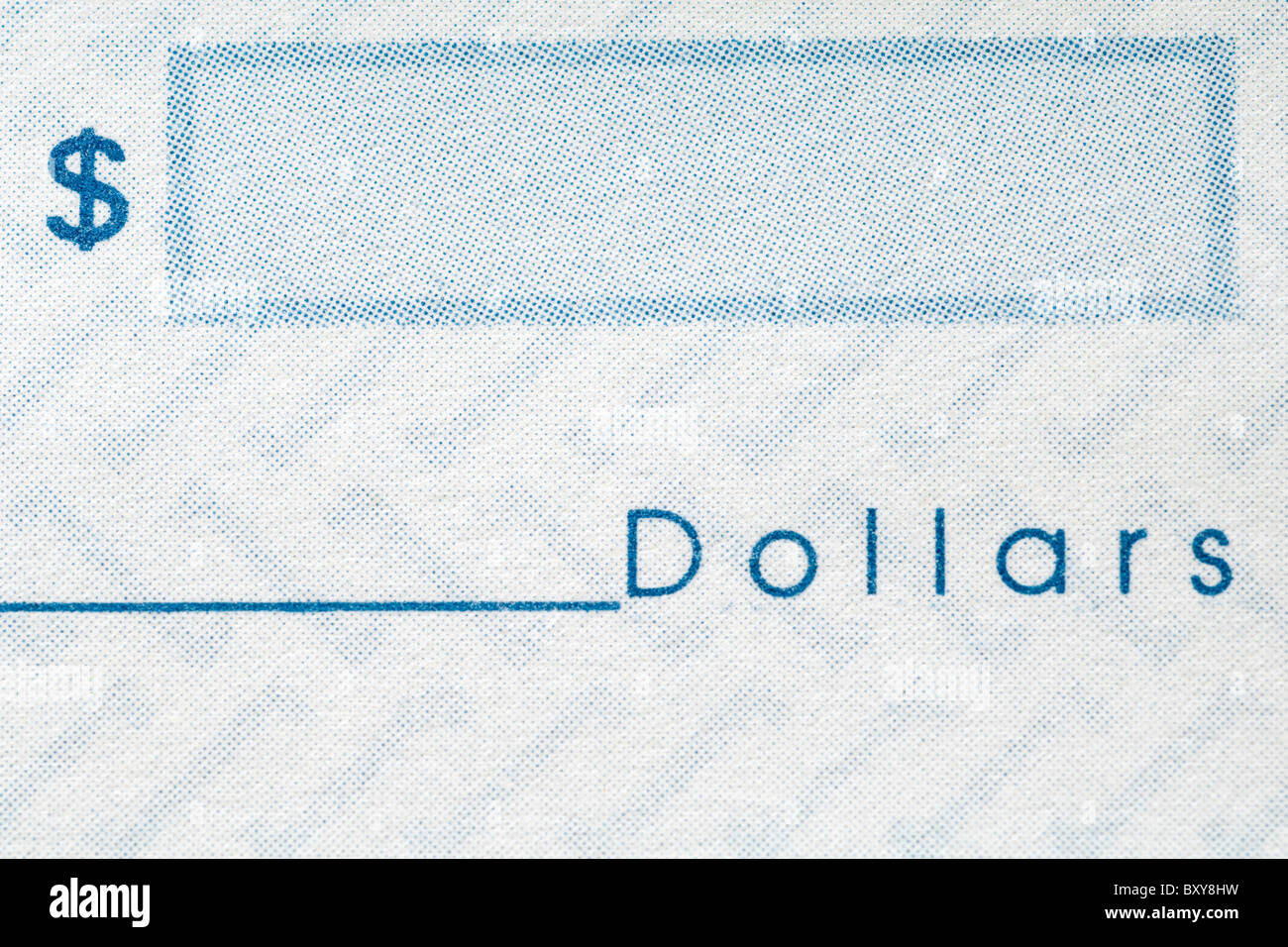 closeup of a personal check - dollar sign and space for the amount ...