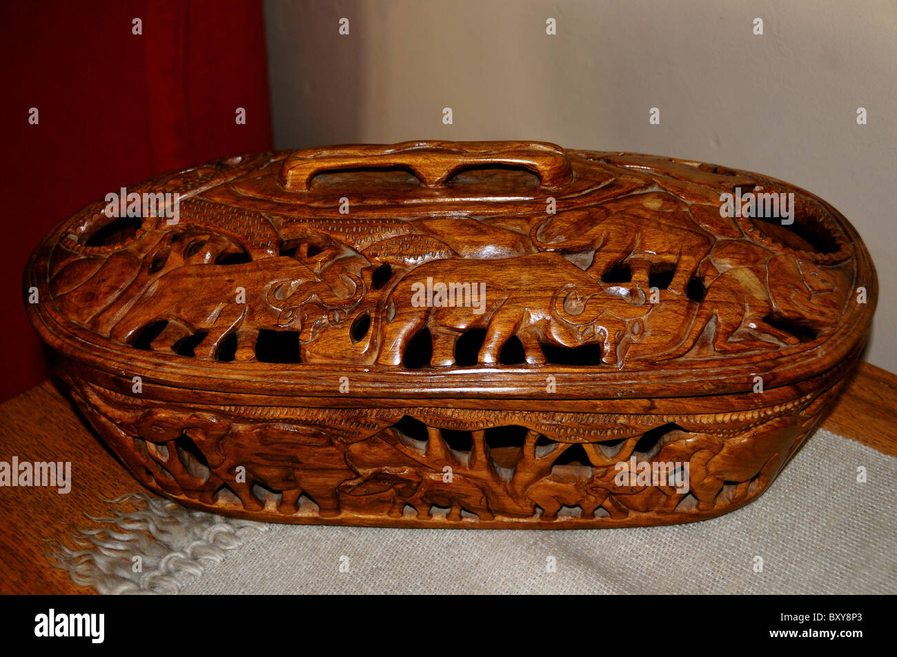 An animal schemed wooden box. South Africa Stock Photo - Alamy