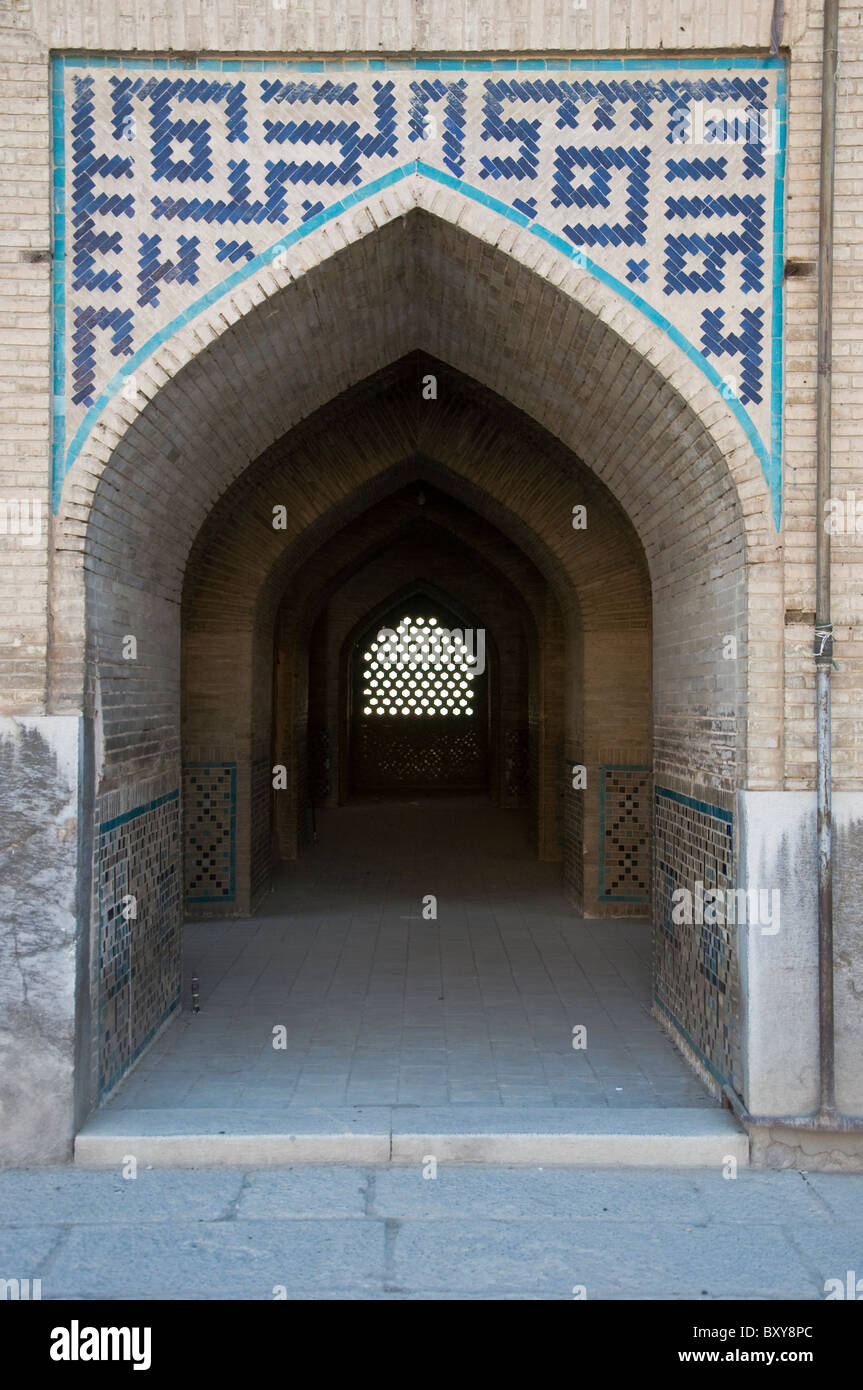 The details of tile work and brick on Jame Mosque, Isfahan Iran Stock ...