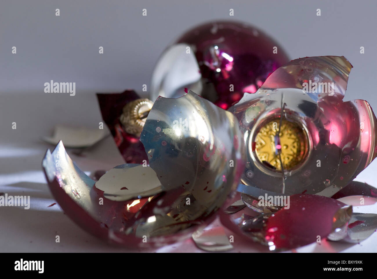 Broken Christmas decorations Stock Photo - Alamy